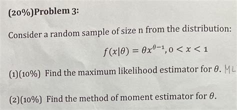Solved Consider A Random Sample Of Size N From The Chegg