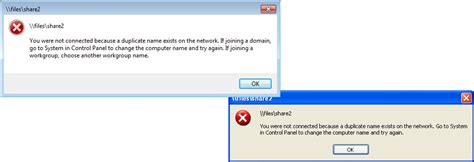 You Were Not Connected A Duplicate Name Exists On The Network