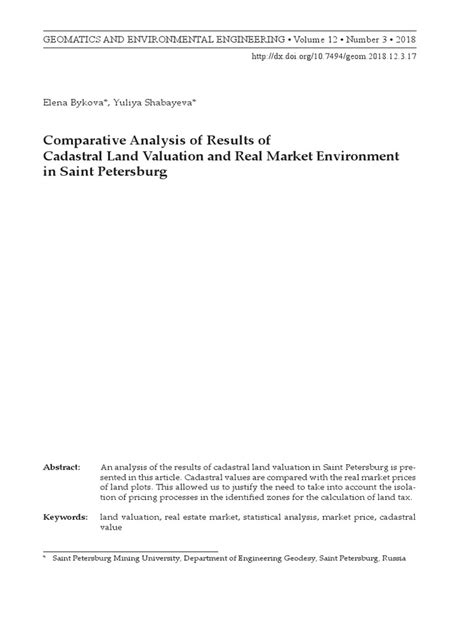 comparative analysis of results of pdf pdf real estate appraisal