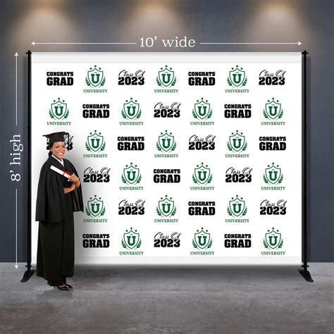 Graduation Step And Repeat Banner Fabric Event Backdrop Perfect For Stepping Up Ceromonies Or