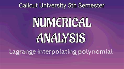 Calicut University5th Semester Core Mathsnumerical Analysis