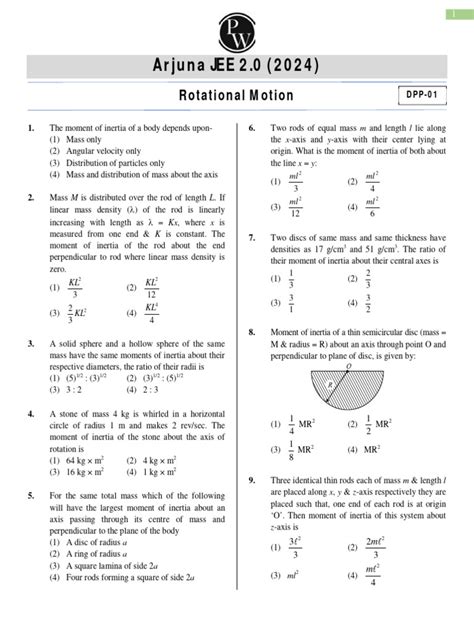 rotational motion dpp 01 of lec 02 arjuna jee 2 0 2024