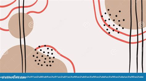 Hand Drawn Abstract Horizontal Background For Banner With Different Shapes Stock Vector