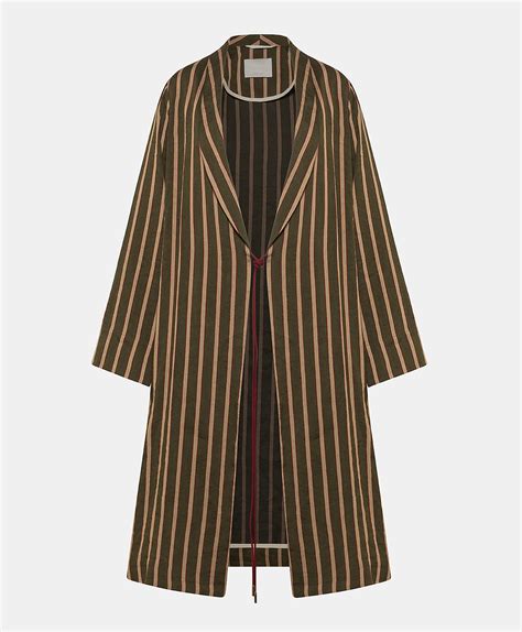 Manteau Clio En Lin Viscose À Rayures Army Multicolore Momonì