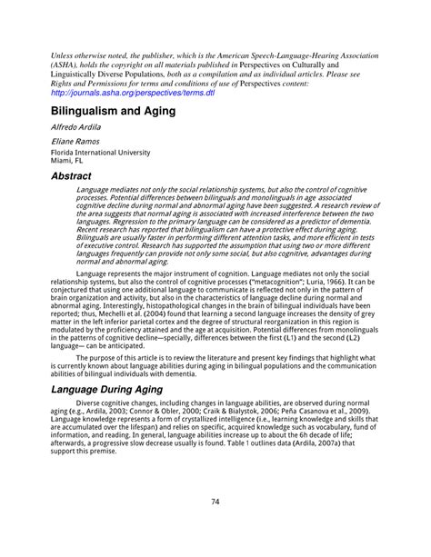 Pdf Bilingualism And Aging