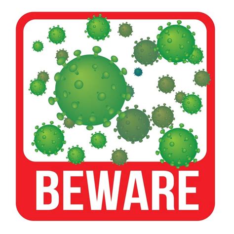 Premium Vector Crown Virus Vector Illustration Warning Sign Schematic