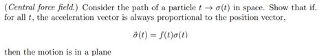 solved central force field consider the path of a