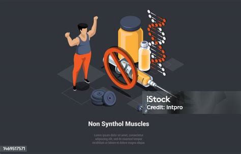 건강한 라이프 스타일과 보디 빌딩의 개념 신톨 주사 없이 체육관에서 스포츠를 하는 남성 캐릭터 캐릭터는 자연적인 근육 성장을
