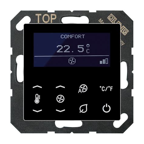 Temperature Controller Fan Coil 2 Pipe Black Trd A 523028 Sw