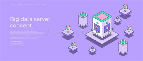 Big Data Server Concept Isometric Data Base Technology Server Room Blockchain Concept Stock