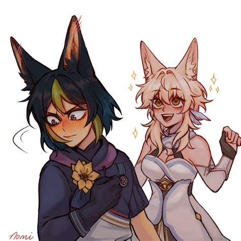 Lumine And Tighnari Genshin Impact Drawn By Nomi Owo Danbooru