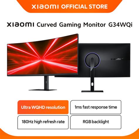 Promo Official Xiaomi Curved Gaming Monitor G Wqi Ultra Wqhd Resolution Ms Fast Response