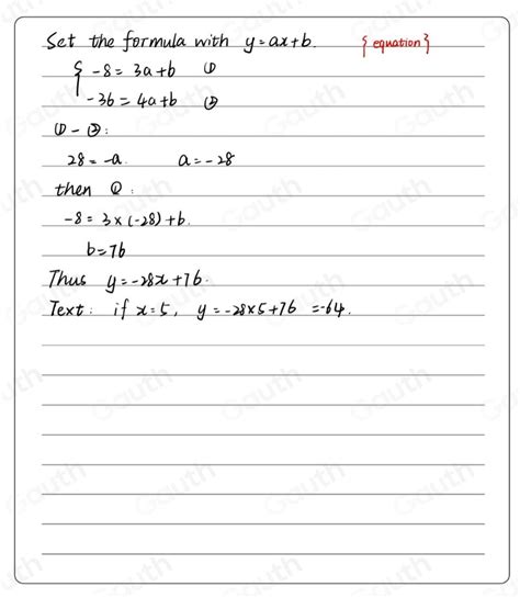 solved fill in the missing numbers to complete the linear equation
