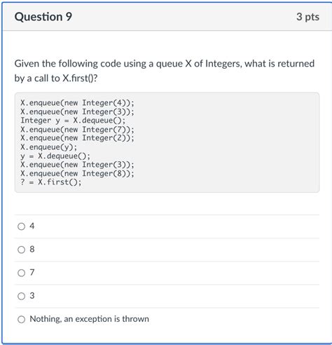 Solved Question Pts Given The Following Code Using A Chegg