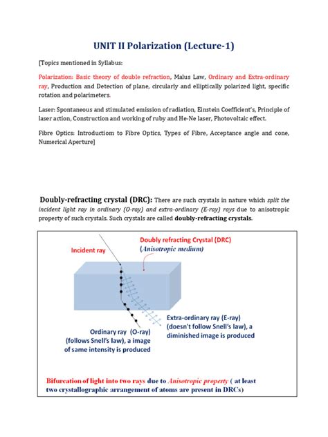 Polarization Complete Notes Lecture 1 And Lecture 2 Pdf