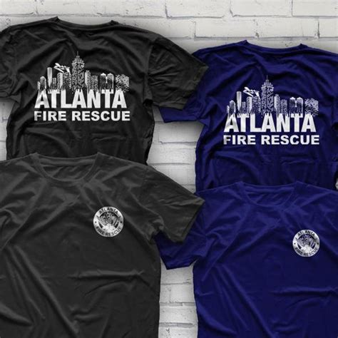 Firefighters Men Atlanta Fire Department Rescue T Shirt Size S 4xl