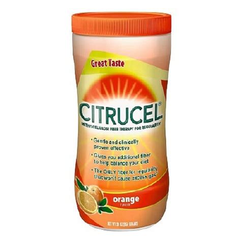 Citrucel Orange Fiber Supplement 30 Oz 2g Methylcellulose Powder 1