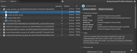 Addressables Profiler Module Addressables 1223