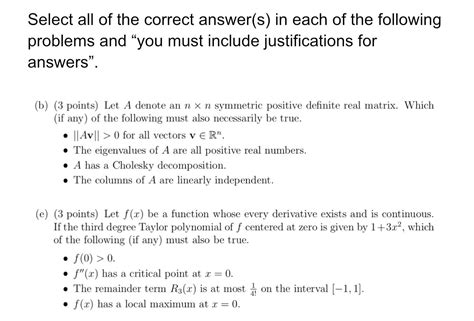 Solved B 3 ﻿points ﻿let A Denote An N×n ﻿symmetric