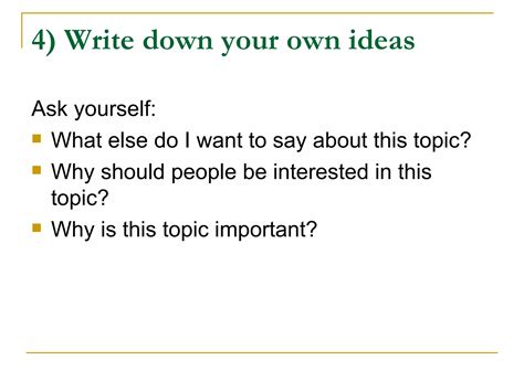 Six Pre Writing Steps Ppt