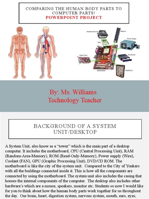 Cis Project Computer Parts Vs Human Body Parts Powerpoint Pdf Inputoutput Human Body