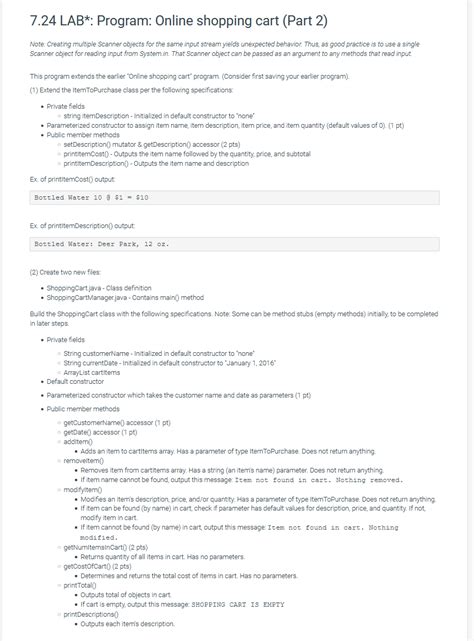 Solved 724 Lab Program Online Shopping Cart Part 2