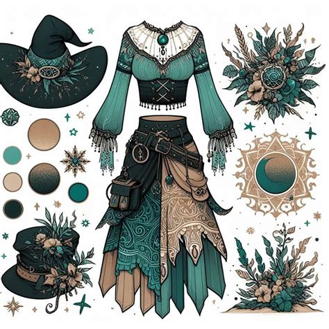 Sea Witch Outfit Witch Outfit Fantasy Clothing Dress Design Sketches