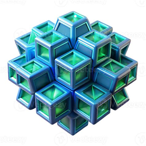 3d Render Of Interlocking Cubes Abstract Background Image 55239558 Png