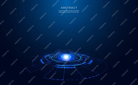 Premium Vector Abstract Circle Digital Circuit Concept Light Circle Network Blue Digital Copy