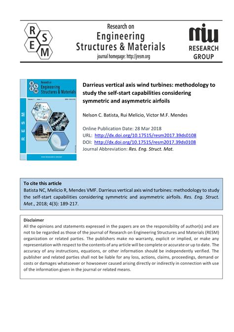 Darrieus Vertical Axis Wind Turbines Methodology To Study The Self Start Capabilities