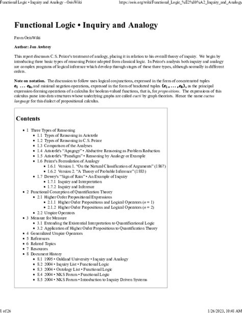 Pdf Functional Logic • Inquiry And Analogy
