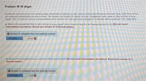 Solved Problem 18 18 Algo During The Morning Hours At A Chegg Com