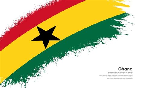 Bandera Del País De Ghana En El Trazo De Pincel De Grunge De Estilo