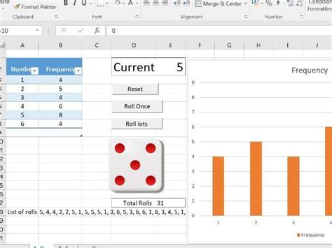 1 And 2 Dice Roll Simulation With Frequency Log Teaching Resources