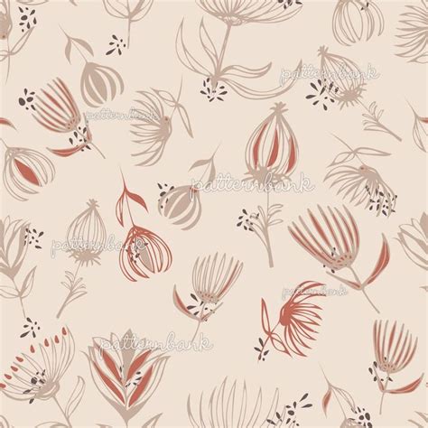 Vector Autumnal Flowers 2 Layered By Color By Bethania Lima Seamless Repeat Vector Royalty Free