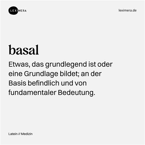 Basal Definition Und Bedeutung Leximera