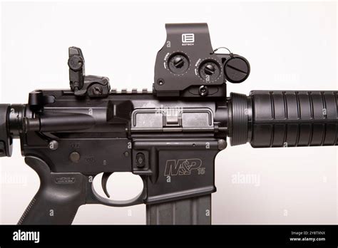 Eotech Exps2 0 Holographic Red Dot Scope On An Ar15 Style Rifle Stock