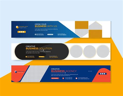 Business Linkedin Cover Design Template Set 15735397 Vector Art At Vecteezy