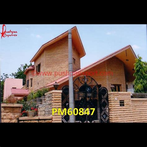 Front Cladding Elevation In Jodhpur Stone Silver Furniture White Metal Furniture Bone Inlay