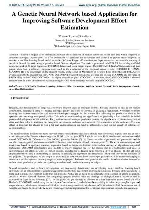 pdf genetic neural network for software estimation