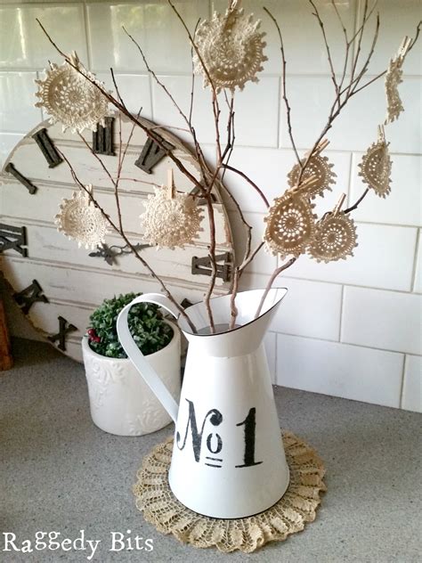 10 Minute Twig Tree Using Vintage Doilys