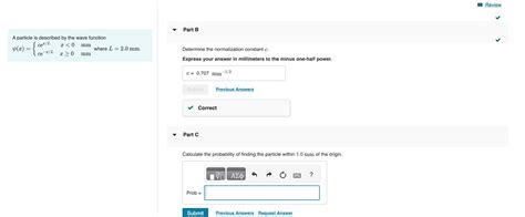 Solved A Particle Is Described By The Wave Function Chegg