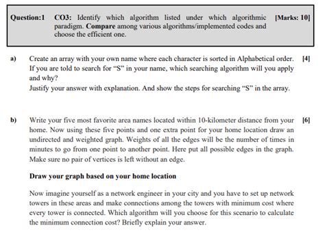 Solved Question1 Co3 Identify Which Algorithm Listed Under