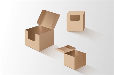 Free Vector Realistic Cube Box Mockup Design