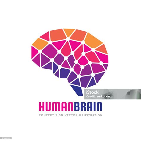 창조적 인 아이디어 비즈니스 벡터 아이콘 개념 그림 추상 인간의 두뇌 창조적 인 기호 다각형 기하학적 구조 마음 교육 기호입니다 삼각형 디자인 요소입니다 날씨에 대한 스톡