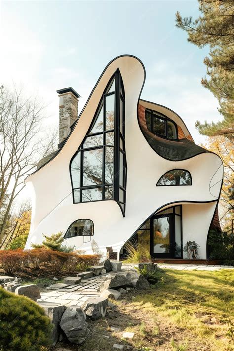 Premium Photo House With An Asymmetrical Facade Bold Angles And Unexpected Curves Epitomizing