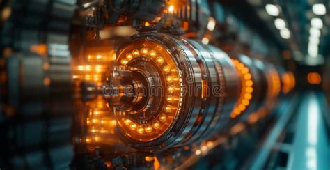 close up view of a quantum computing component filled with luminous circuits and intricate