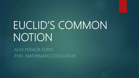 Euclids Common Notion Ppt