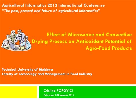 Pdf Effect Of Microwave And Convective Drying Process On Antioxidant Potential Of Agro Food