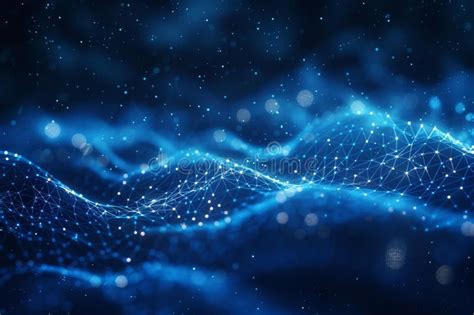 Abstract Blue Background With Digital Connection Lines And Dots Technology Illustration